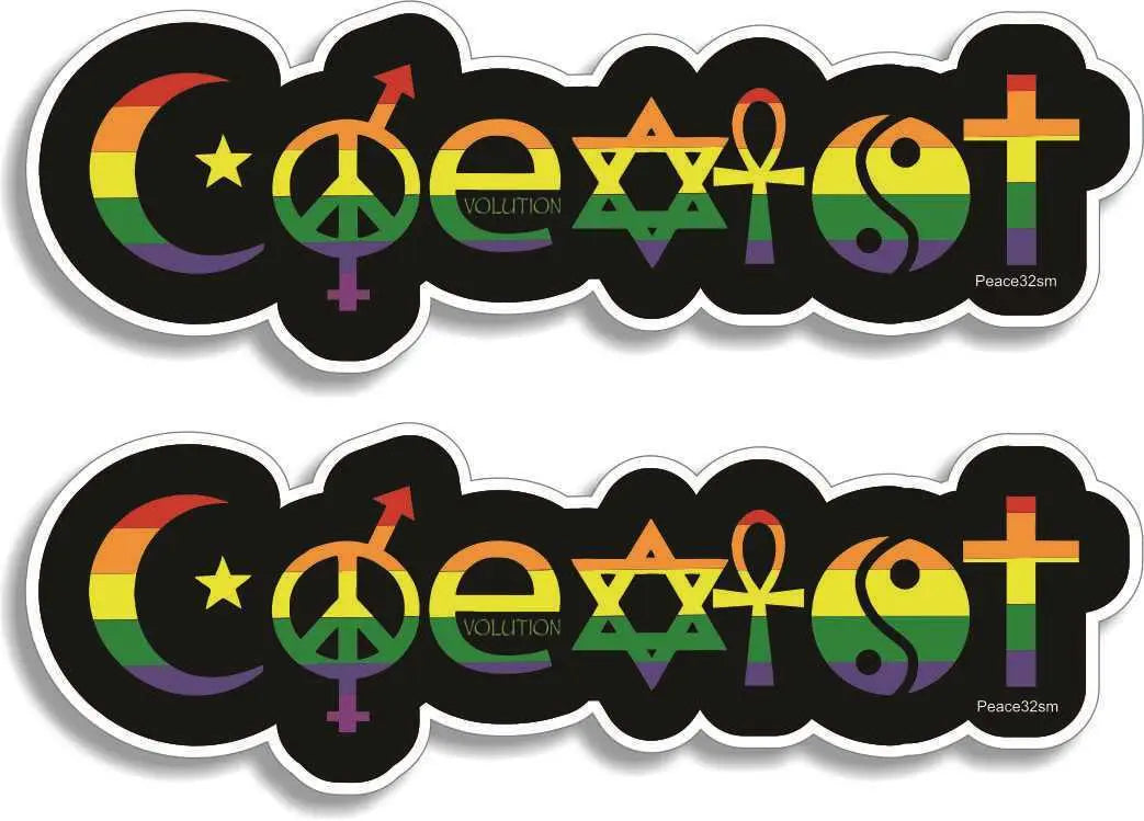 Coexist LGBT Car Stickers Phone Stickers Rainbow on Black car Decal Humper Bumper