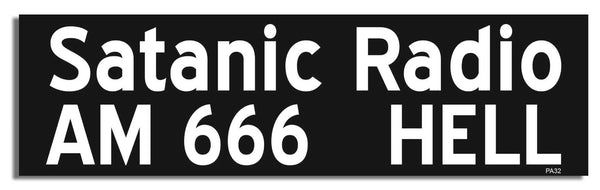 pagan Bumper Sticker Car Magnet Satanic Radio AM 666 HELL- Decal for ...